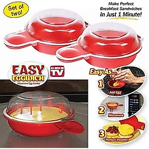 2pcs-Microwave Egg Cooker,Microwave Egg Maker,1 Minute Fast Egg Hamburg Omelet Maker Kitchen Cooking Tool