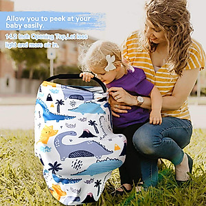 Nursing Cover Breastfeeding Cover, Stretchy Car Seat Cover for Babies, Soft Breathable Infant Carseat Canopy, Shopping Cart/High Chair/Stroller Covers
