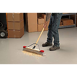 Harper 2224P1 Premium Indoor Smooth-Surface Hardwood 24 in. Push Broom, Brown