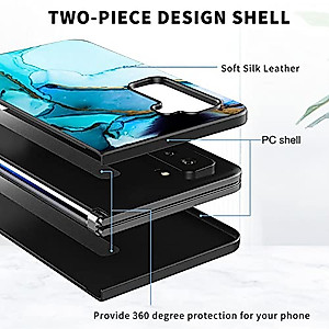 for Microsoft Surface Duo 2 Case,Surface Duo 2 2021 Slim Lightweight Hard PC Back Cover Shockproof Protective Fold Case for Microsoft Surface Duo 2 2nd 2021,Blue Marble