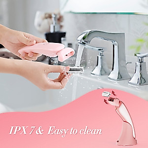 Electric Razor for Women - Womens Shaver Bikini Trimmer for Legs Bikini Underarm Public Hairs Rechargeable Wet and Dry Cordless with LED Light(Pink)