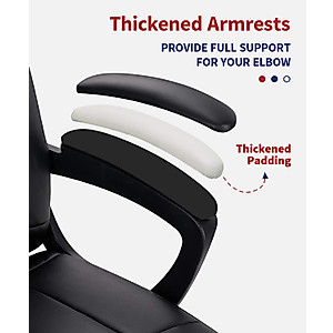 CLATINA Mid Back Leather Office Executive Chair with Lumbar Support and Padded Armrestes Swivel Adjustable Ergonomic Design for Home Computer Desk