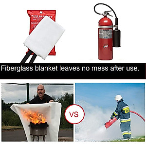 5 Pack 39.9x39.3 Fire Blanket Fire Suppression Blanket | Fiberglass Fire Blankets Emergency for People Flame Retardant Fireproof Survival Safety Kitchen, Fireplace, Car, Office, Warehouse