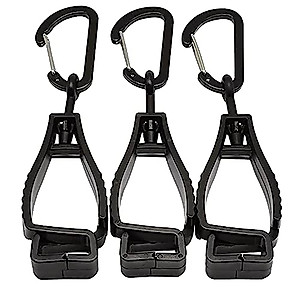 3pcs Glove Grabber Clip Holder Work Safety Glove Keeper Guard Labor Worker Glasses Helmets Hanger Clamp Catcher Belt Holder (Black) Medium