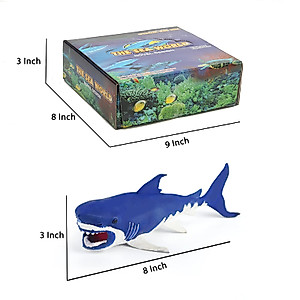 10 Pack Shark Toys,8" Soft and Stretchy Realistic Shark Toy Set,Floating Bathtub Toys and Birthday Party Favors for Boys Girls Kids