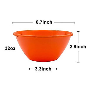 Youngever 32 Ounce Plastic Bowls, Large Cereal Bowls, Large Soup Bowls, Set of 9 in 9 Assorted Colors