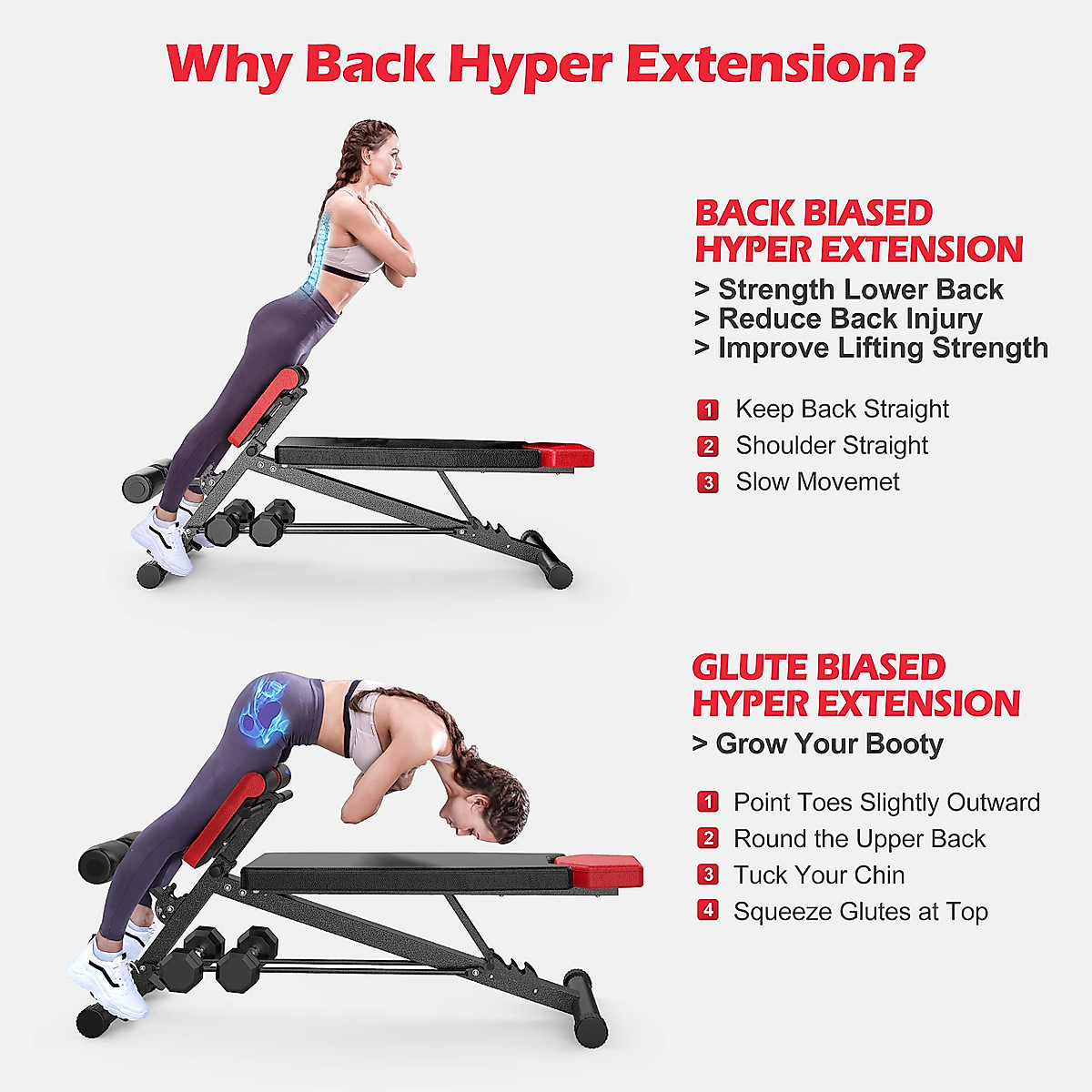 FINER FORM Multi-Functional Adjustable Weight Bench for Total Body Workout – Hyper Back Extension, Roman Chair, Ab Sit up Bench, Decline Bench, Flat Bench. Great Equipment