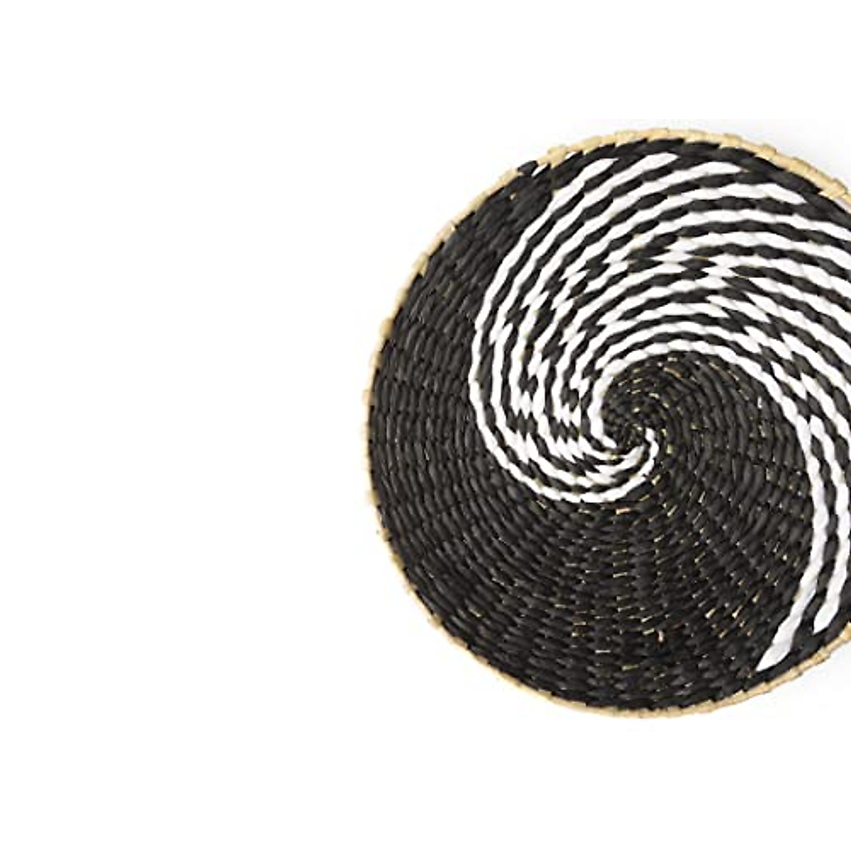 Outer Woods Boho Wall Decor Wicker Baskets | Decorative African Woven Rattan Seagrass Hanging Basket for Home | Small and Large Boho Home Round Flat Art Plates Set of 3 | Unique Handmade Boho Basket