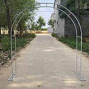 Wide Garden Arch Arbour Trellis Rose Archway Wedding Arch with Base Metal Steel Frame for Various Climbing Plant Bridal Party Decoration 120/140/180/200/240/260/280/300/350cm (Color : White, Size :