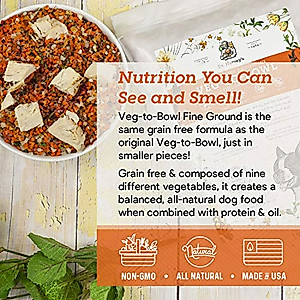 Dr. Harvey's Veg-to-Bowl Fine Ground Dog Food, Human Grade Dehydrated Base Mix for Dogs, Grain Free Holistic Mix for Small Dogs (3 Pounds)