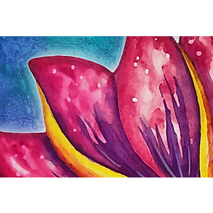 Pink Flower Print Hand Towel - Kitchen Towel - Bathroom Hand Towel - Cotton Terry Cloth - 15"x25"