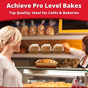 Chef-Grade 7x3in 1Lb Paper Loaf Pans w/Lids 25 Pk. Elegant Disposable Bakeable Kraft Pan Supplies for Baking Bread, Small Meatloaf, Bundt Cake, Sweets for Holiday Gifts Bake Sales or Fundraiser.