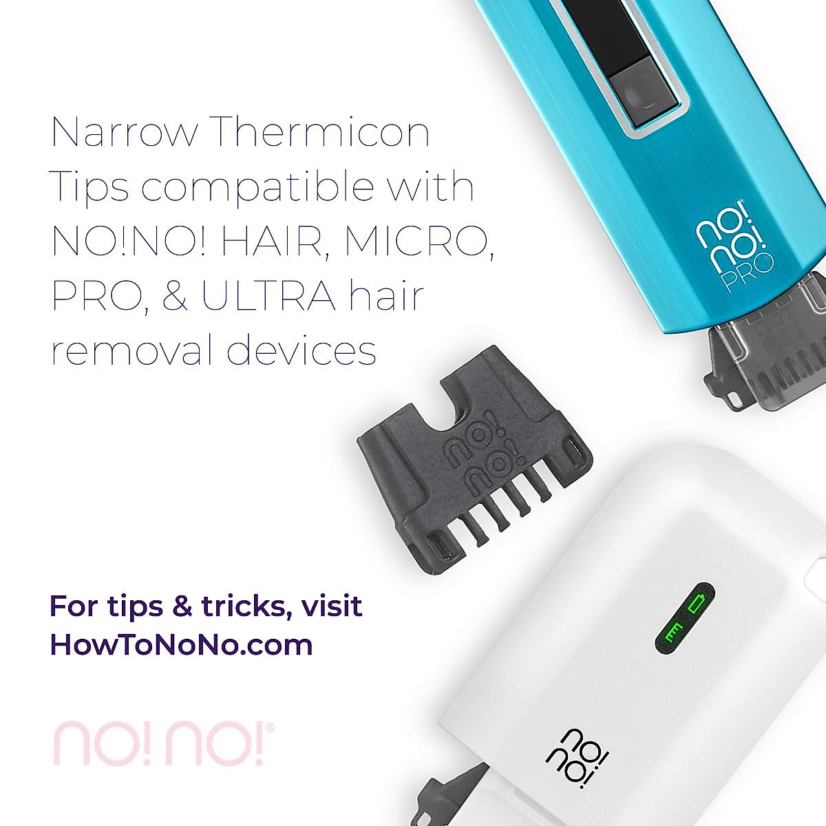 no!no! Thermicon Narrow Tip Refill Pack - Hair Removal for Women - Flawless Replacement Heads Attach to Device for a Smooth Hairless Face, Underarm, & Bikini Area