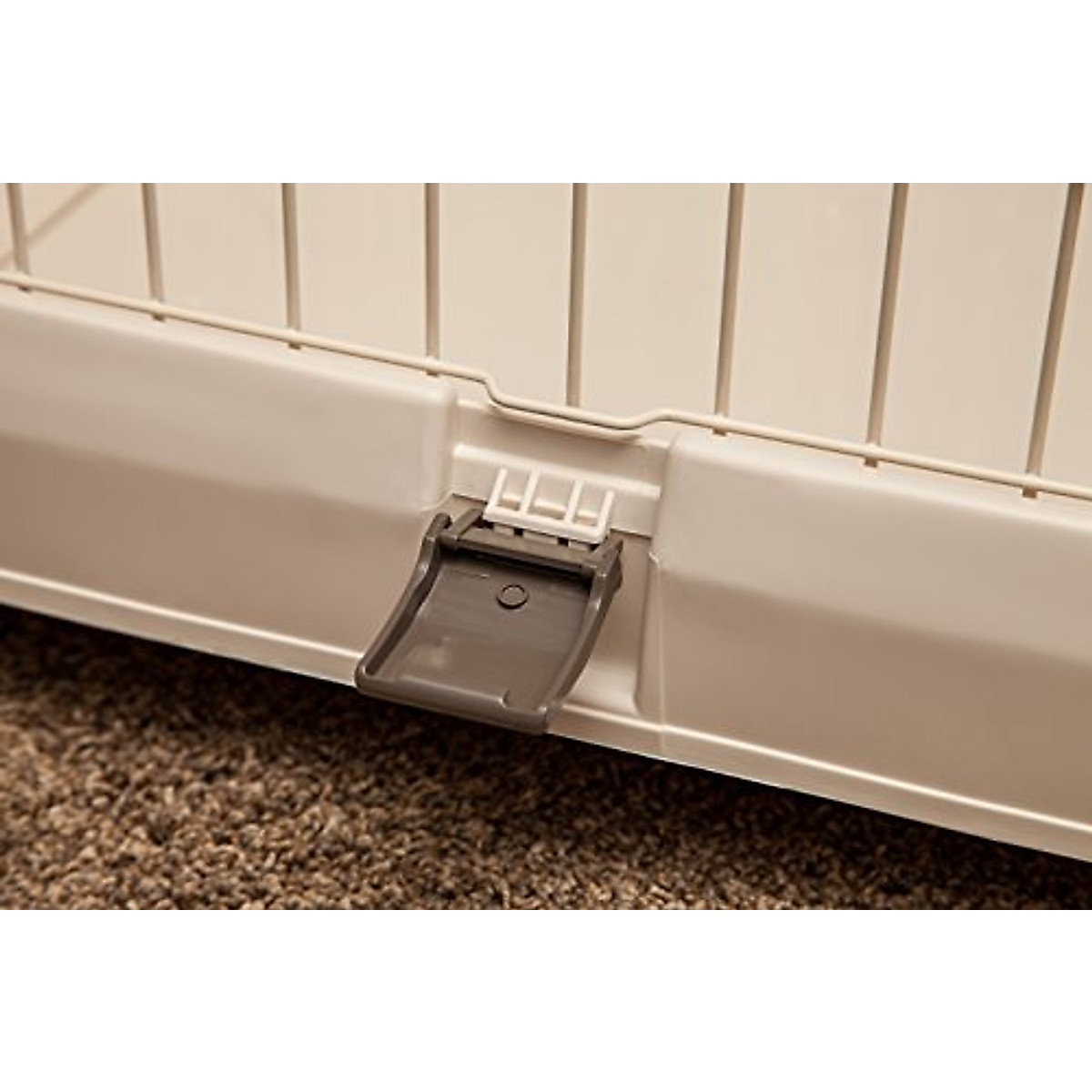 IRIS USA Medium Portable Wire Animal Cage, Easy Assembly Wire Dog Crate Animal House with Removable Casters and Top Access, Almond/Brown