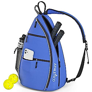 Athletico Sling Bag - Crossbody Backpack for Pickleball, Tennis, Racketball, and Travel for Men and Women (Blue)