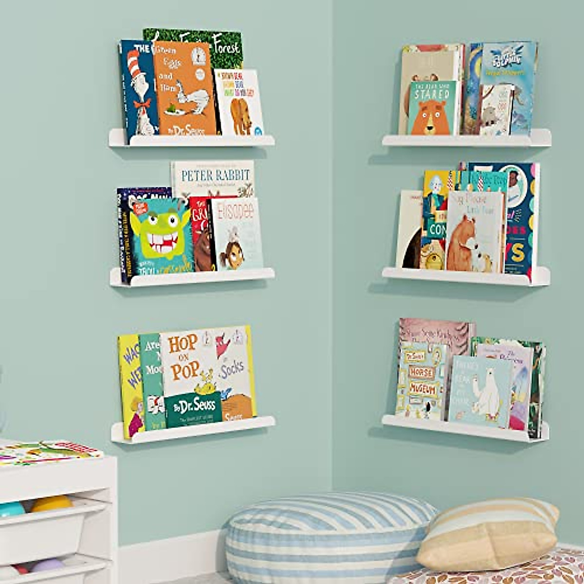 Wallniture Sedona Floating Shelves for Wall Decor, White Kids Bookshelf, Wall Shelves for Picture Frames, Nursery Book Shelves, White Storage Shelves for Wall Set of 3