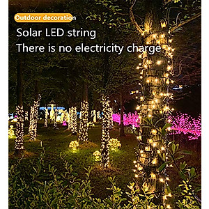 Upgraded Solar String Lights Outdoor Waterproof 300LED 75.5ft Solar Christmas Lights 8 Modes Warm White Solar Lights Outdoor for Gardens, Wedding, Party, Christmas, Outdoor Decorations