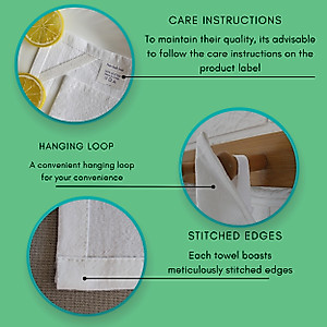 WHITESTEM Flour Sack Dish Towels | 13”X13” | 25-Pack | White | 130 Thread Count Ring Spun Cotton, Blank Towels for Easter, Kitchen Dish Towels, Kitchen Towels, Hand Towels, Tea Towels and Dish Cloths