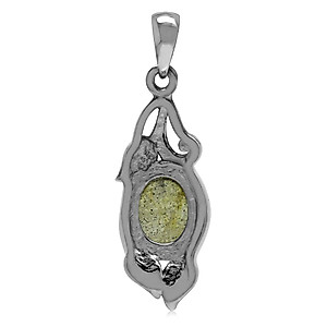 Silvershake Genuine Labradorite 925 Sterling Silver Vintage Inspired Leaf Pendant