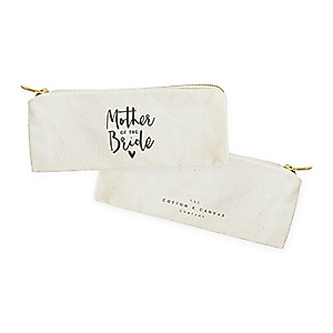The Cotton & Canvas Co. Mother of The Bride Wedding Cosmetic Pouch, Pencil Case, Bridal Party Gift and Travel Make Up Pouch