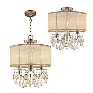 Hampton 3 Light Polished Chrome Clear Crystal Drum Shade Mini Chandelier