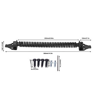 Self Closing Gate Door Spring Wooden Box Fence Door Outdoor Hinge Villa Yard Spring Room Black Hardware Closure
