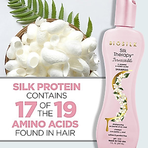 BioSilk Irresistible Collection Silk Therapy Shampoo, Cleanses & Removes Buildup, Jasmine & Honey Scent, Sulfate, Paraben, & Cruelty-Free, 7 Oz