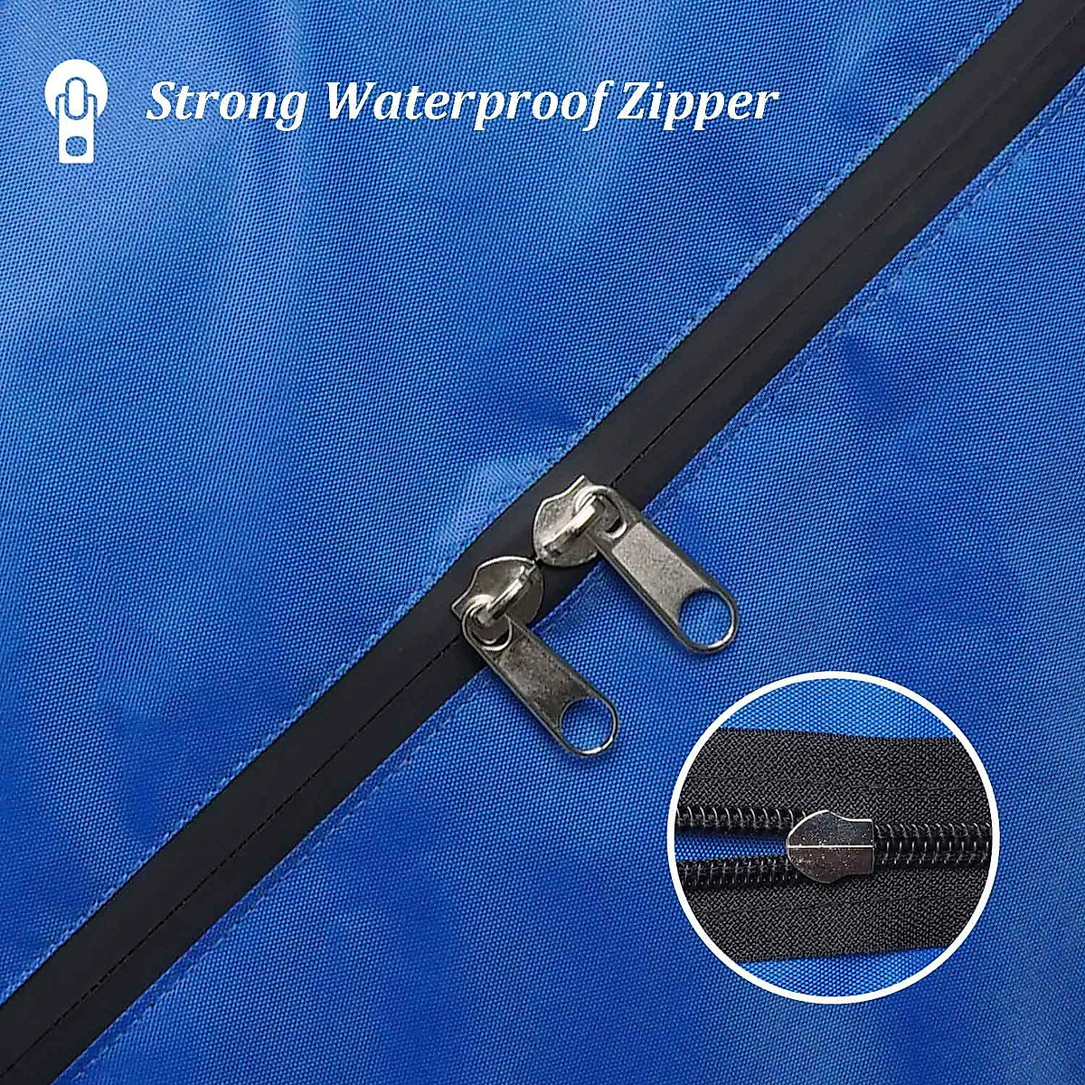 King Mattress Bag for Moving Storage Protector, Waterproof Reusable Mattress Cover with Heavy Duty 8 Handles Water Resistant Zipper Closure and 2 Adjustable Straps, Blue