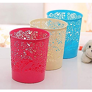 Daliuing Garbage Bin Hollow Trash can Swing Waste Basket for Kitchens, Home Offices, Kids Rooms