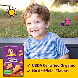 Annie's Organic Baked Snack Crackers, Single Serve, Cheddar Bunnies, 0.75 Oz (Pack of 100)