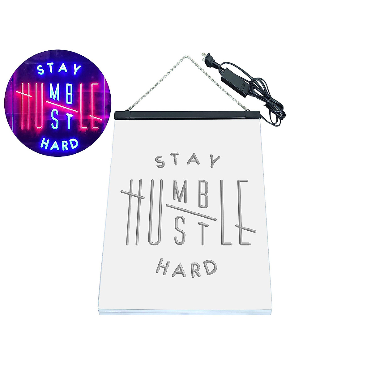 ADVPRO Stay Humble Hustle Hard Room Display Dual Color LED Neon Sign Blue & Red 12" x 16" st6s34-i3356-br