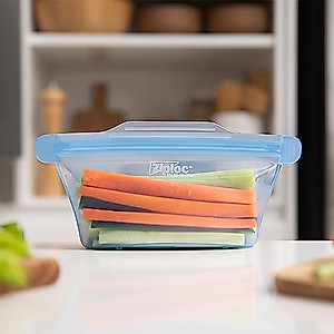 Ziploc Endurables Small Container, 2 Cups, Reusable Silicone Bags and Food Storage Meal Prep Containers for Freezer, Oven, and Microwave, Dishwasher Safe, 2 Pack