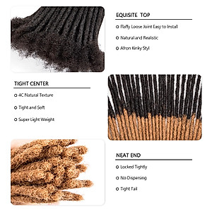 Originea 0.4cm and 0.6cm 0.8cm Width Options 6-18 Inch 100% Human Hair Loc Extension Full Handmade Permanent Locs Can Be Dyed and Bleached for Women Men Kids Dreadlock Extensions Real Human Hair