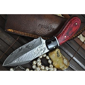 Perkin - Handmade Damascus Steel Hunting Knife - Full Tang