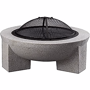 LEAYAN Garden Fire Pit Grill Bowl Grill Barbecue Rack Fire Pit Outdoor fire Pit, 30-inch Large Bonfire Burning Wood fire Pit Bowl, Villa Courtyard Backyard Garden fire Pit