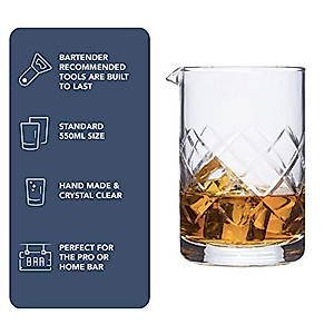 A Bar Above Cocktail kit - Heavyweight Bar Spoons Set of 2 & Mixing Glass (Diamond Cut)