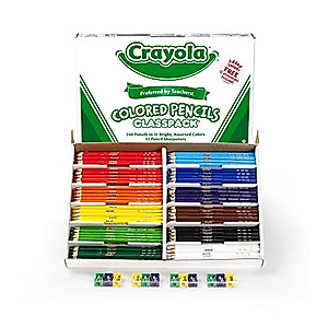 Crayola Colored Pencils Classpack, 240 Count, Bulk Classroom Supplies For Teachers, 12 Assorted Colors