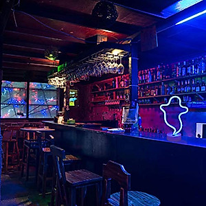 OSALADI 2pcs Halloween Neon Signs Light Ghost Bat Festival Decorative Bedside Lamp LED Table Neon Light for Bedroom Nursery Without Battery (White)