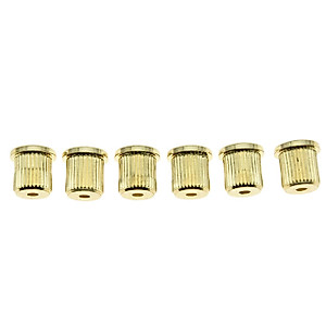 Dopro Set of 6 Gold Guitar String Through Body 5/16" String Ferrules for American Standard Telecaster