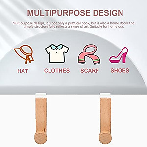 Cabilock 4 pcs Robes Clo Organizer Clothes and Glass Wooden Wall Wood Frameless Bathroom Racks or Hats Shower Metal Door Over Mounted Towels, Hooks Entryway Jackets Multifunctional Kitchen