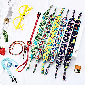 Frienda 9 Pcs Kids Eyeglass Straps Neoprene Nonslip Kids Sunglasses Holder Lanyard Retainer Animal Theme Sport Adjustable Eyewear Retainer for Boys Girls