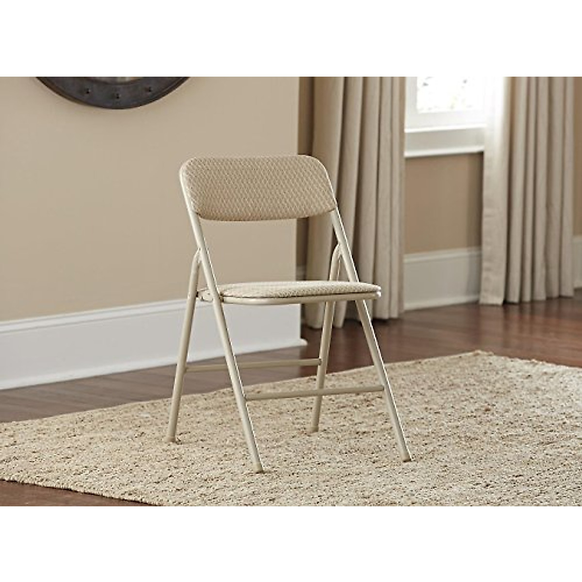 COSCO 5 Piece, Tan Folding Table and Chair Set.
