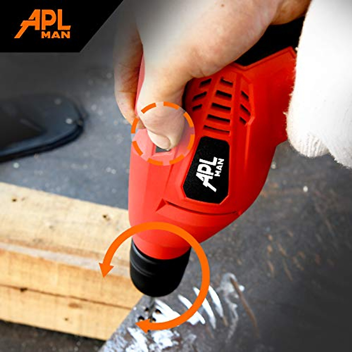 APLMAN Power Electric Drill,Variable Speed Drill with 6 Pcs Drill Bit and 6 Pcs Screwdriver,6 Foot Gord,Reversable Wired,Carrying Case & Accessories