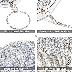 Yokawe Women's Crystals Evening Bag Sparkling Rhinestone Clutch Purses Tassel Crossbody Bags Wedding Party Prom Cocktail Handbags