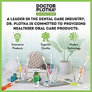 MOUTHWATCHERS Dr Plotkas Extra Soft Flossing Toothbrush Manual Soft Toothbrush for Adults | Ultra Clean Toothbrush | Good for Sensitive Teeth and Gums | Green, 2 Count