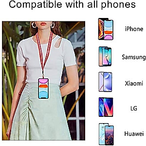 COCASES Phone Lanyard, Phone Lanyard and Wrist Lanyard Set Neck Straps for ID Badge, Compatible for all mobile phones (Red)