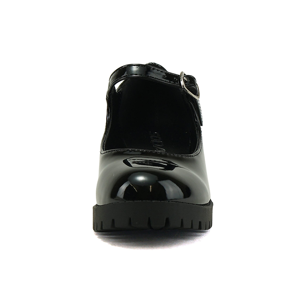 Soda Boxer-2 Kids/Children/Girls Fashion Mary Jane Style Rounded Chunky Block Lug Sole Heel with Adjustable Strap (Black Patent, us_Footwear_Size_System, Little_Kid, Medium, Numeric_2)