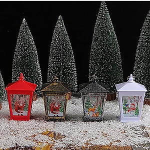Filsssdy23 Christmas Decorations Snow Globe Lantern, Glittering Lighted Battery Operated Santa Singing Snow Globe Christmas Decor, Christmas Decorations Indoor Holiday Decor