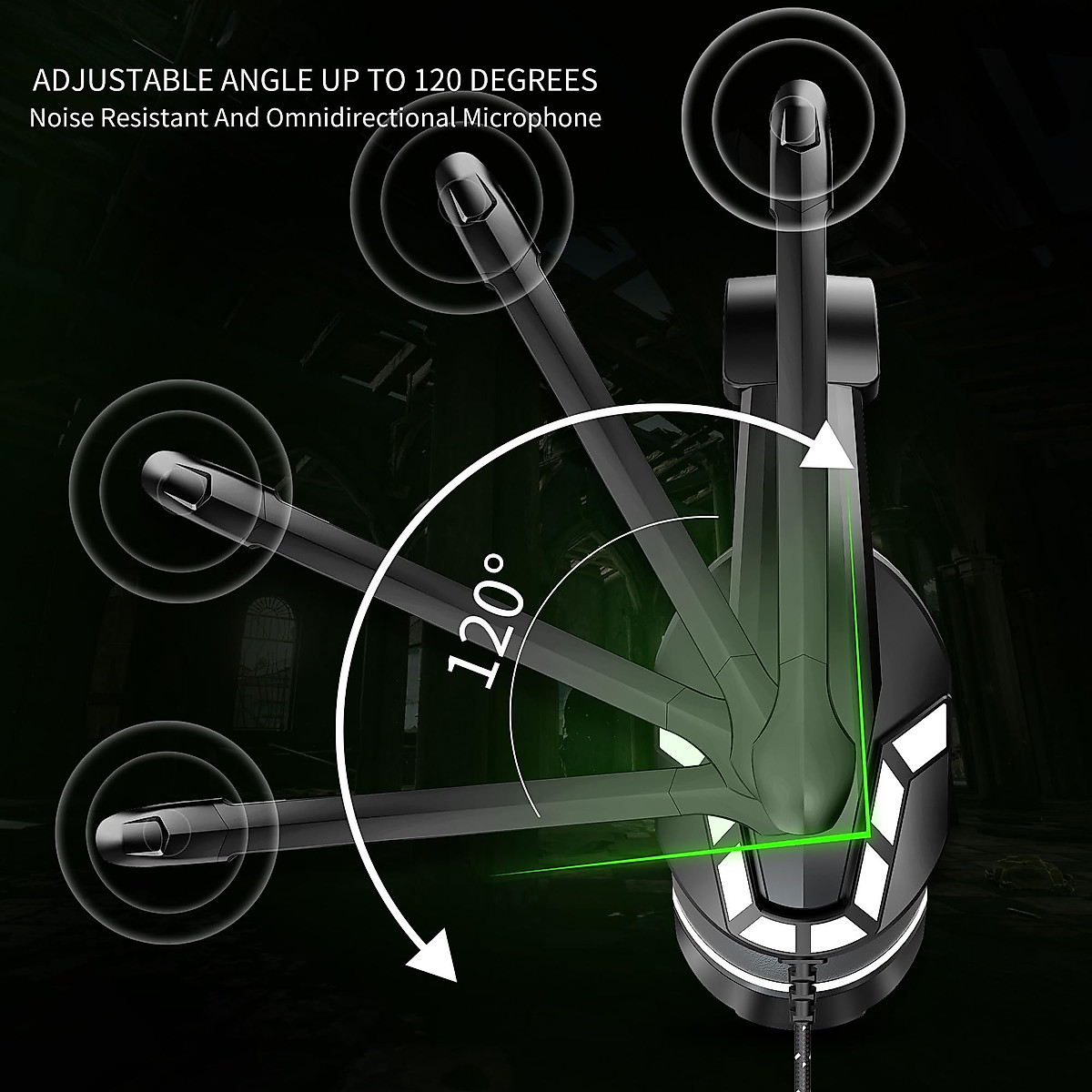 Kikc PS4 Gaming Headset with Mic for Xbox One, PS5, PC, Mobile Phone and Notebook, Controllable Volume Gaming Headphones with Soft Earmuffs for Kid (white)