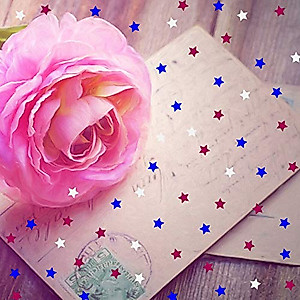 Star Confetti Glitter Stars-Table Confetti Metallic Foil Star Sequins for Wedding Birthday Festival Party Decoration Silver Red Blue 30G 12MM (Red Silver Blue Star)